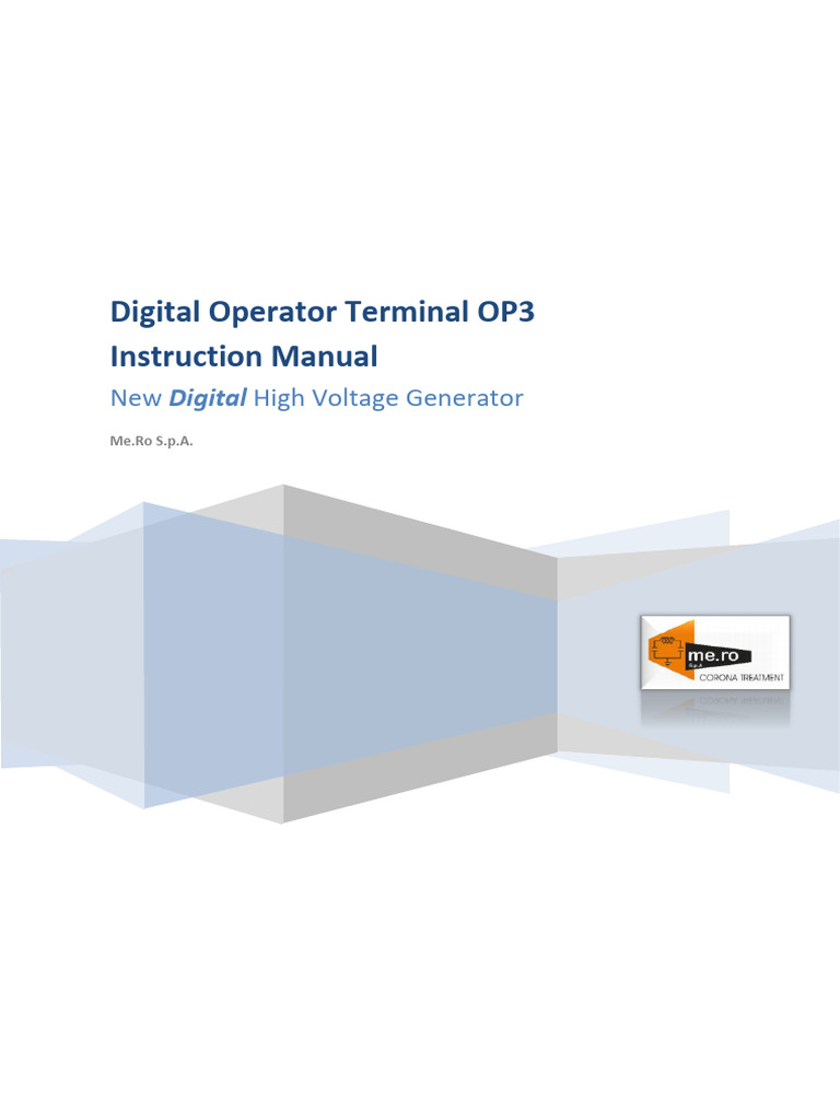 MANUALE TERMINALE OPERATORE OP10 NEW ENG Digitale | PDF