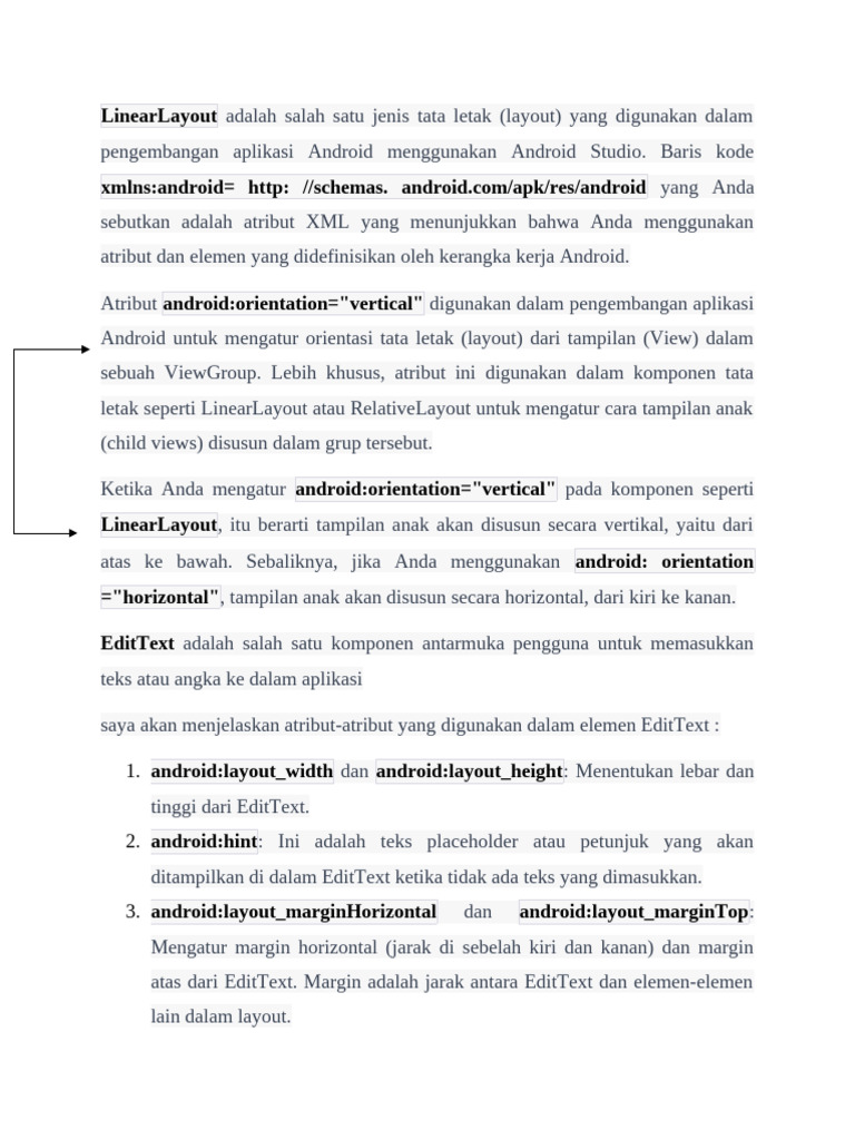 LinearLayout Adalah Salah Satu Jenis Tata Letak | PDF