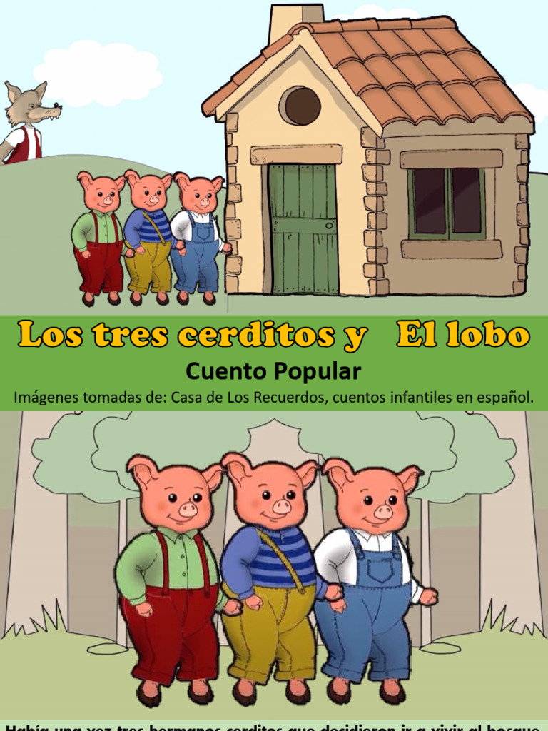 Cuento, Los Tres Cerditos y El Lobo VF1 | PDF
