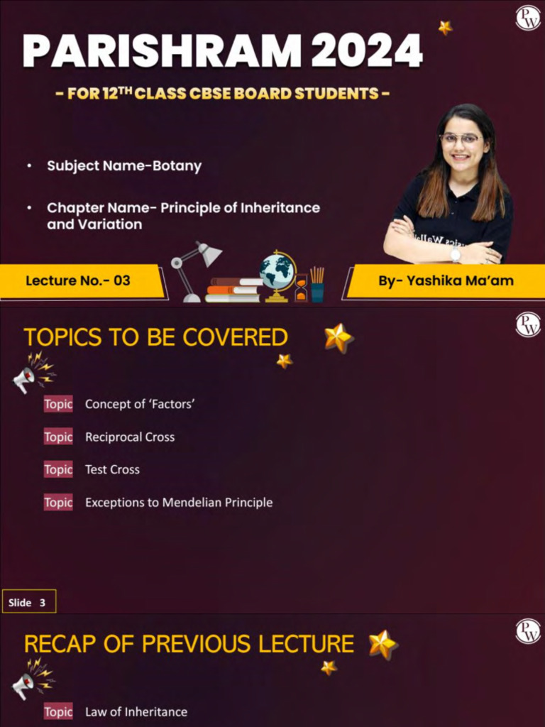 Principles of Inheritance and Variation 03 - Class Notes - Parishram ...