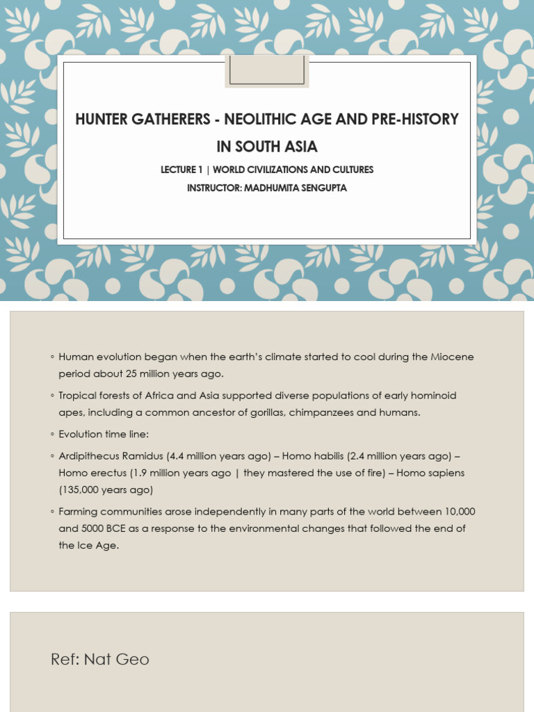 Hunter Gatherers to the Neolithic Age | PDF