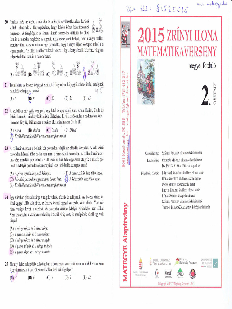 Zrínyi Matek 2015 2oszt2 | PDF