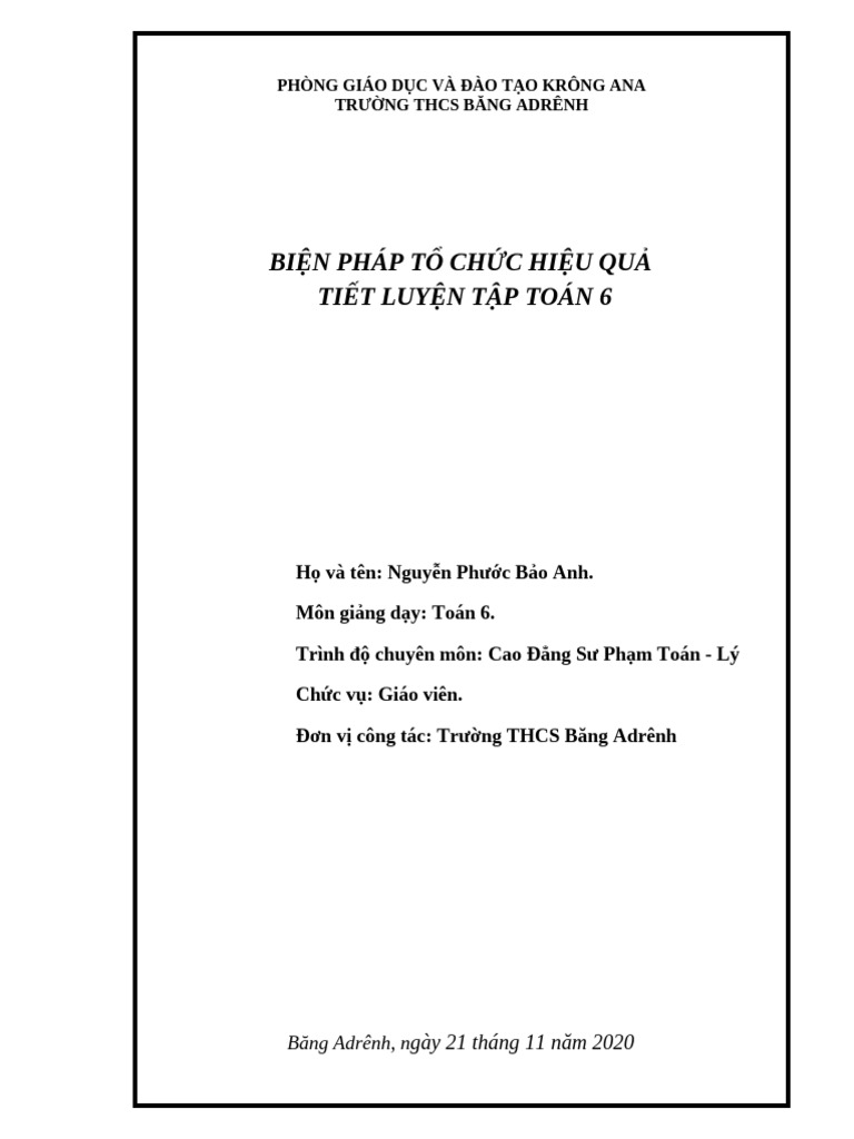 Bien Phap Thi GVG Toan THCS | PDF