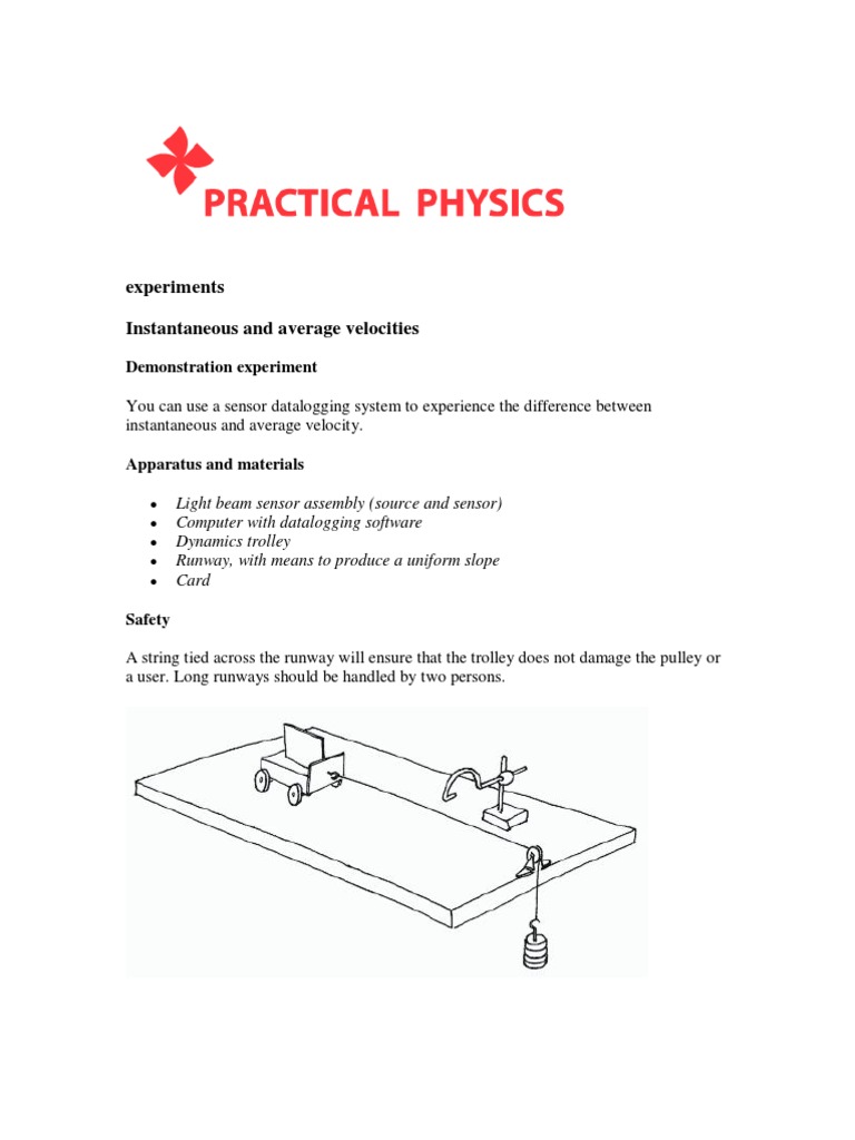 Measuring Instantaneous vs. Average Velocity | PDF | Velocity | Speed