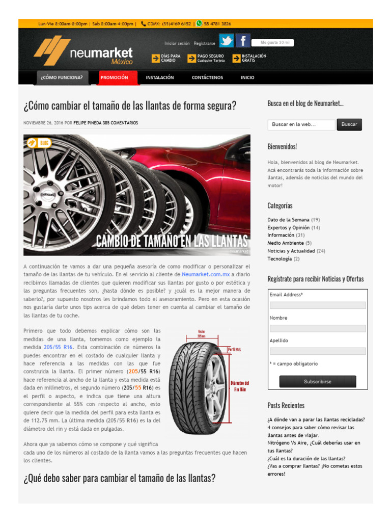 ¿Cómo Cambiar El Tamaño de Las Llantas de Forma Segura | PDF | Neumático | Vehículo de motor