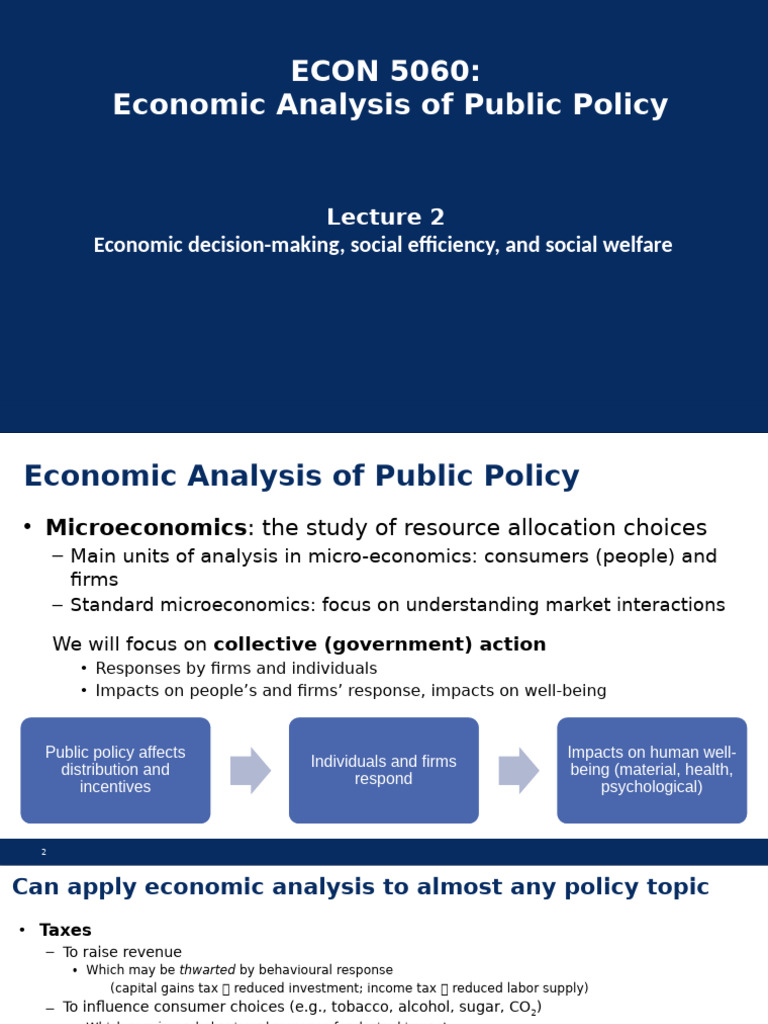 Lecture 2 - Theortical Toosl of Public Policy | PDF