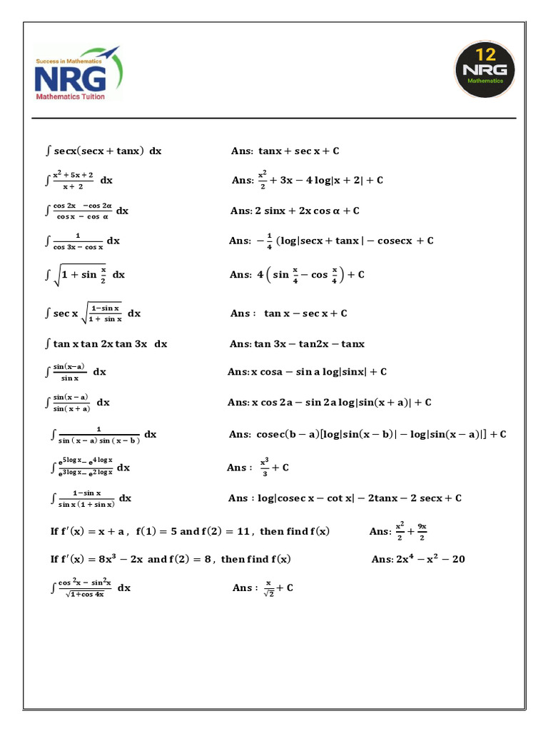 D-1(INTEGRATION-Basic) | PDF
