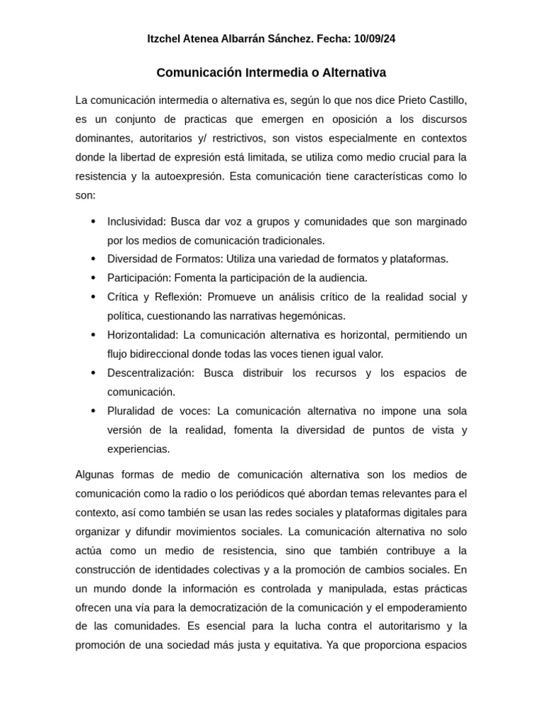 Comunicación Intermedia o Alternativa | PDF
