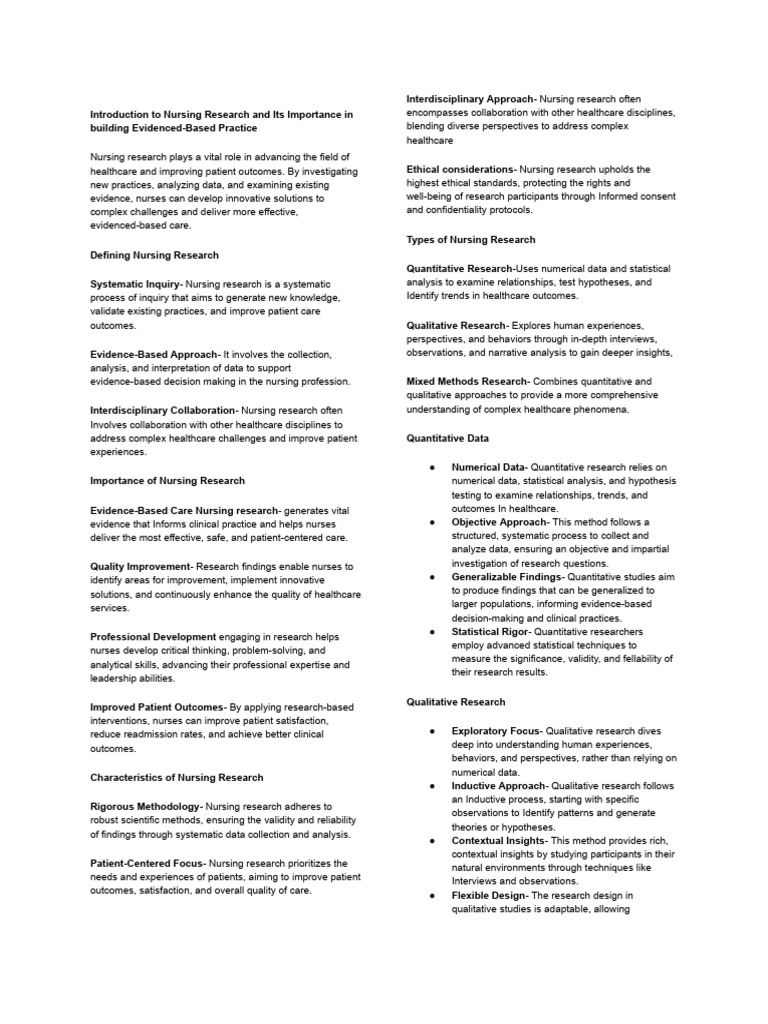 NCM 111: Introduction To Nursing Research and Its Importance in ... NCM 111: Introduction To Nursing Research and Its Importance in ...