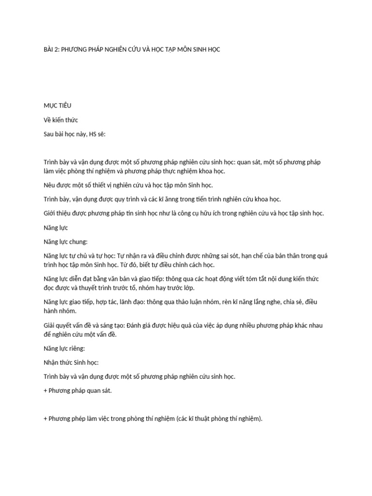 PPDH môn Sinh học | PDF