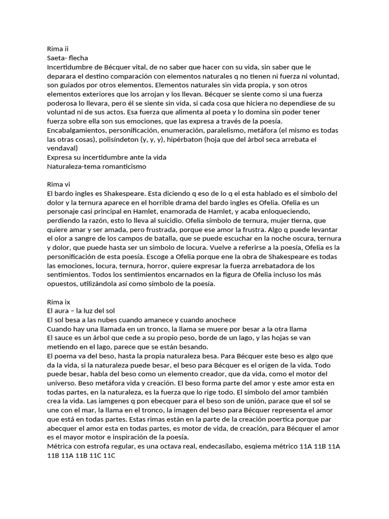 Rimas de Bécquer | PDF