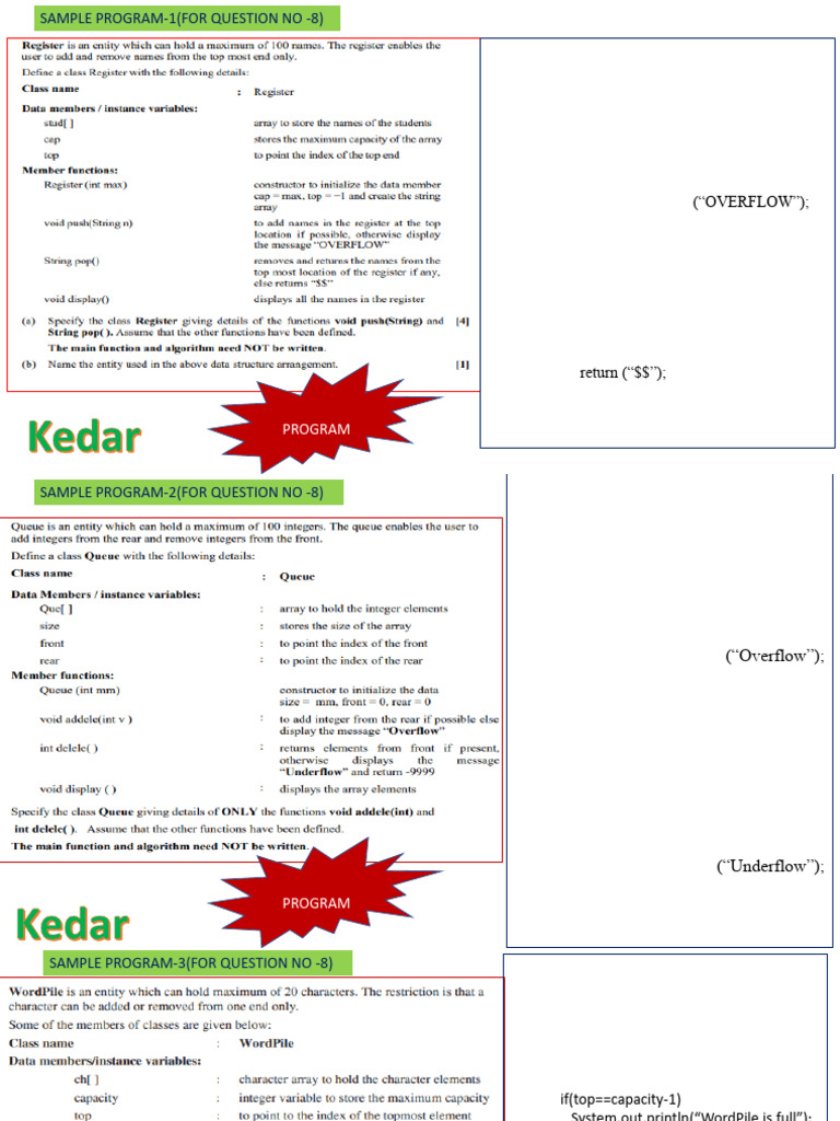Stack & Queue Programs(2023) | PDF