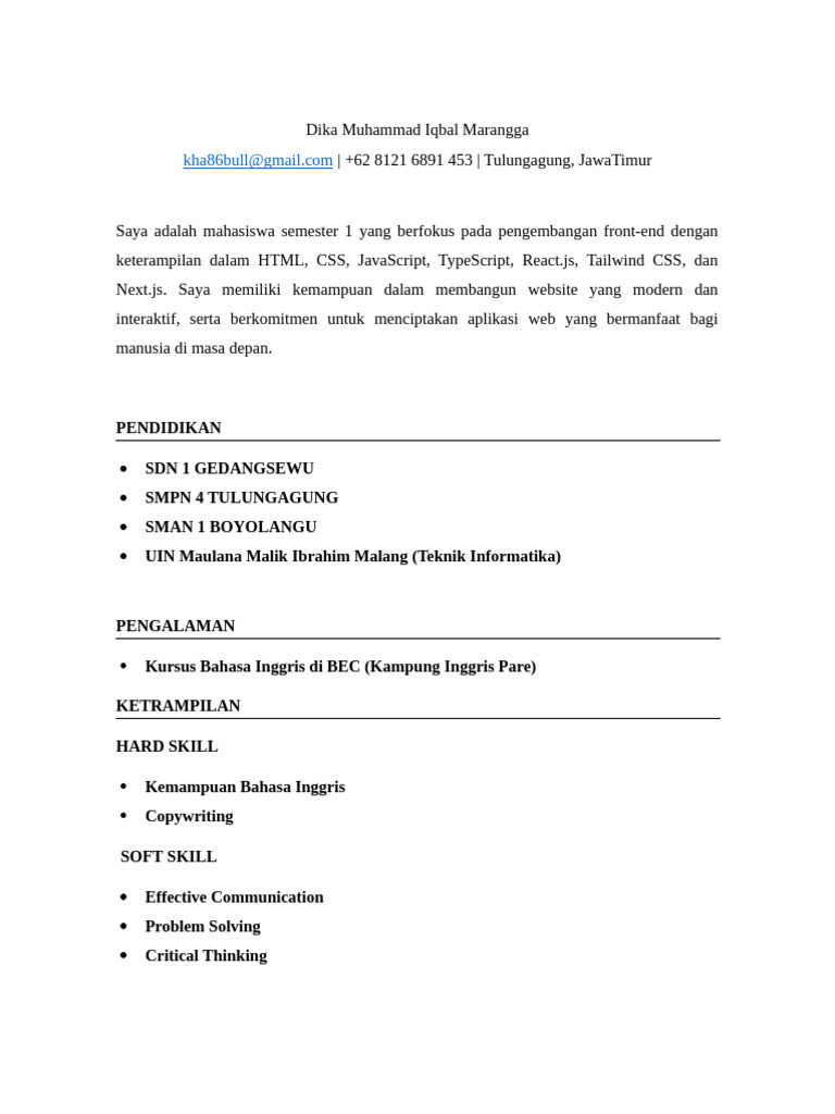 Dika Muhammad Iqbal Marangga | PDF