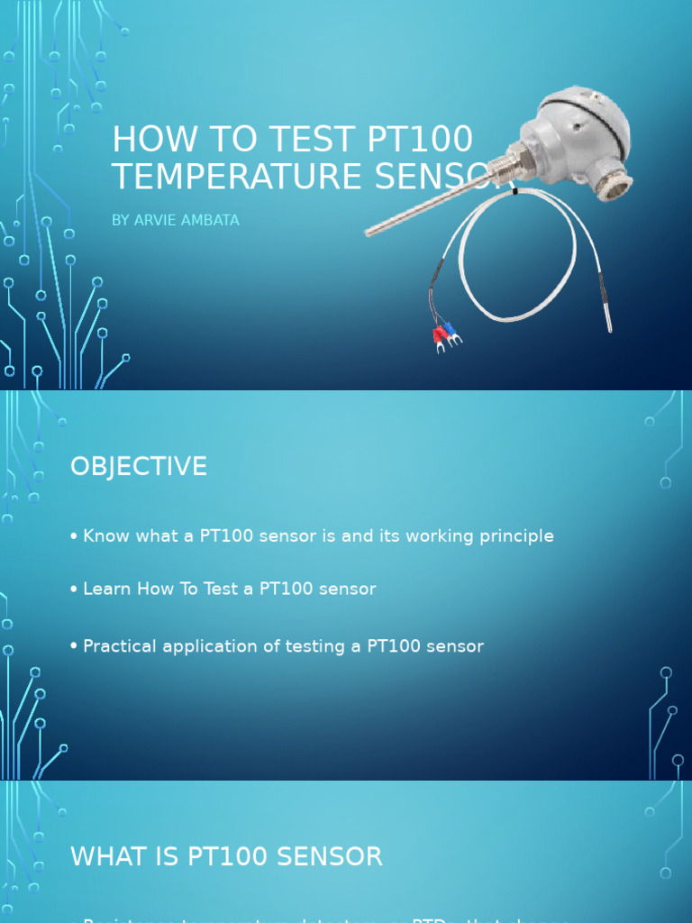 How To Test Pt100 Temperature Sensor | PDF