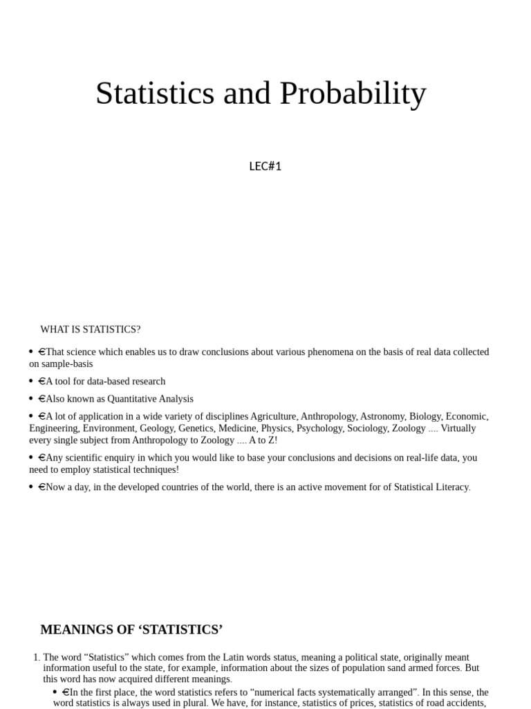 Statistics and Probability | PDF