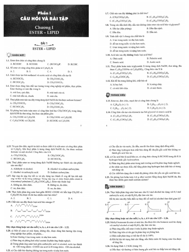 BT Ester-Lipiid (KNTT, CD - Hóa 12) | PDF