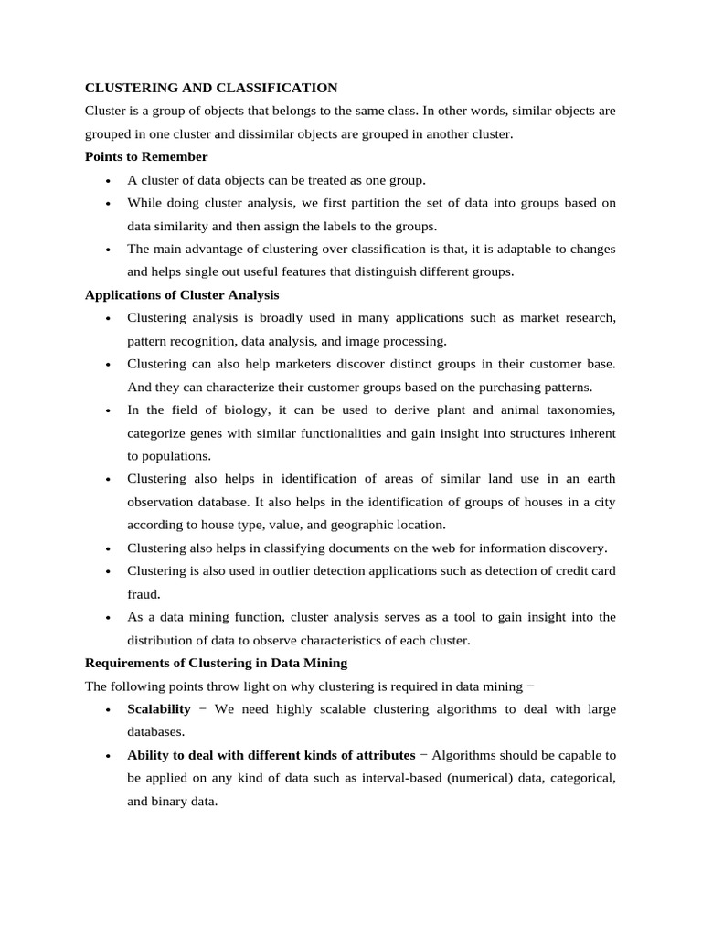 Clustering and Classificatio1 | PDF