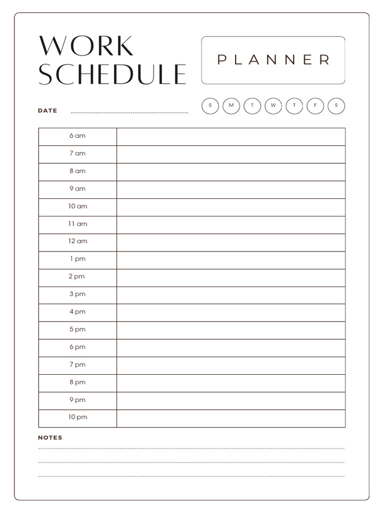 White Grey Minimalist Work Schedule Planner | PDF