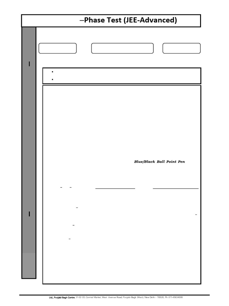 JEE Advanced Paper - 01 | PDF