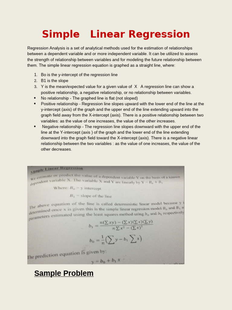 Simple Linear Regression | PDF