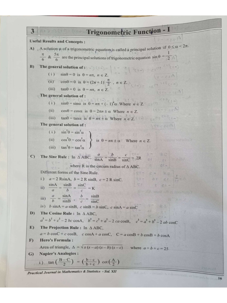 Trigonometric Function 1 | PDF