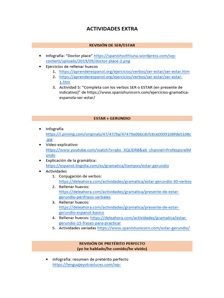 Actividades extra | PDF