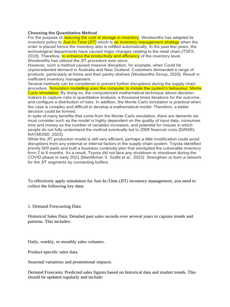 Choosing The Quantitative Method | PDF