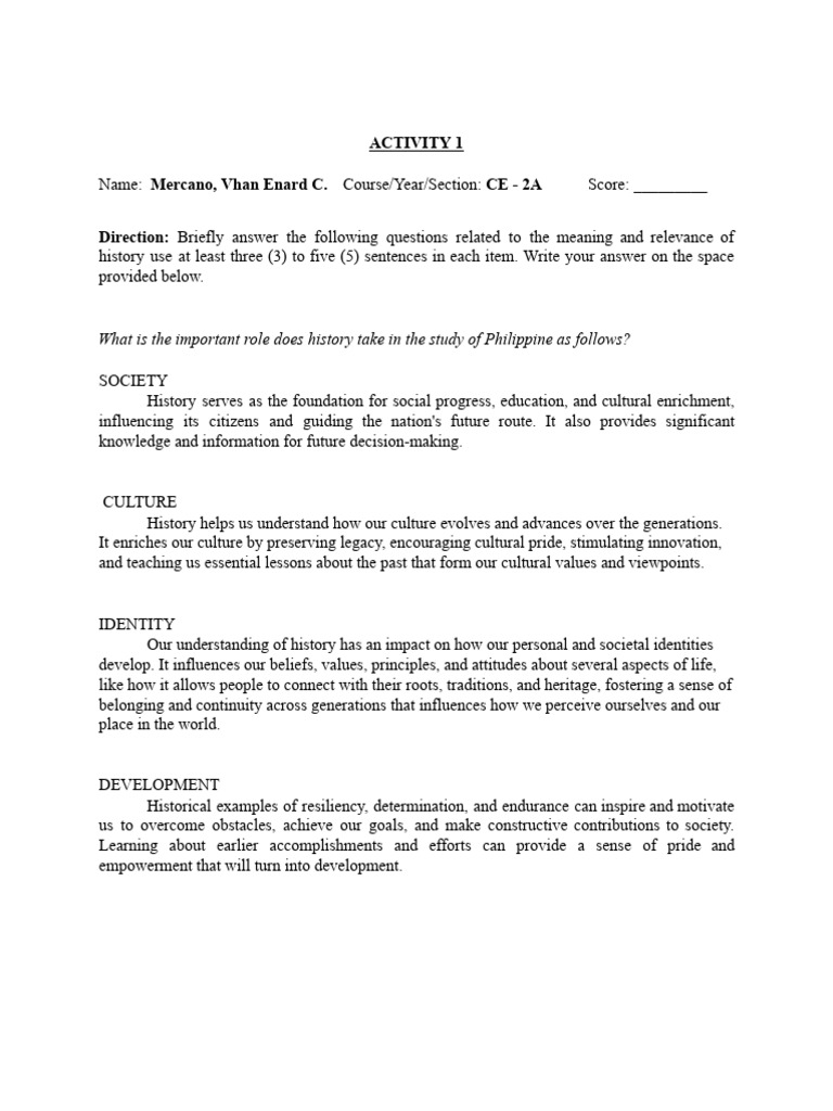 RPH - Activity 1 | PDF