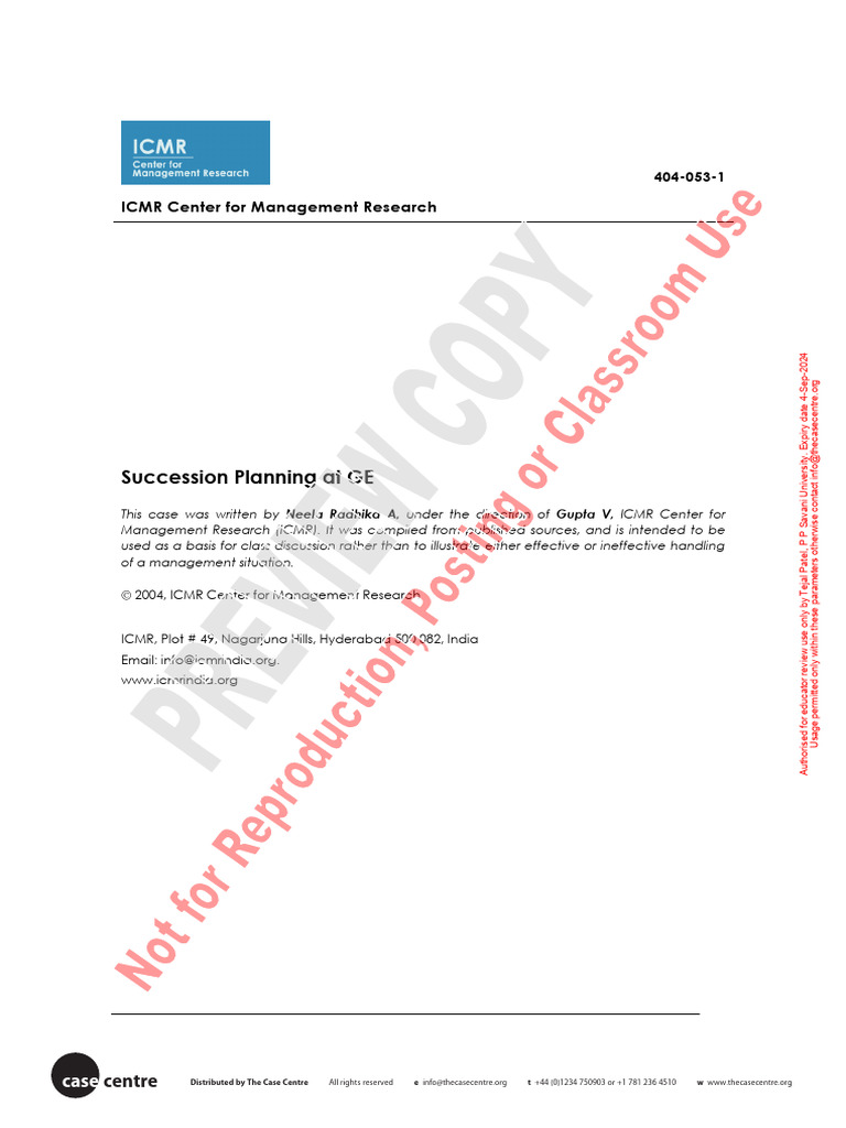 Case- Succession Planning | PDF