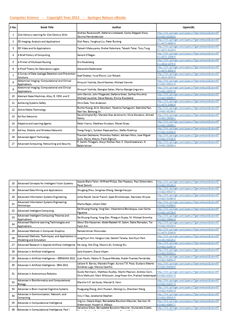 Springer Nature Computer Science Ebooks | PDF