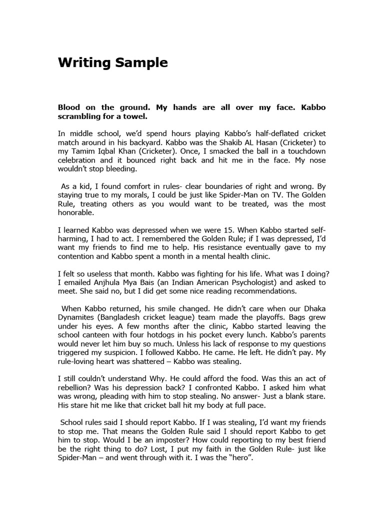 Writing Sample | PDF