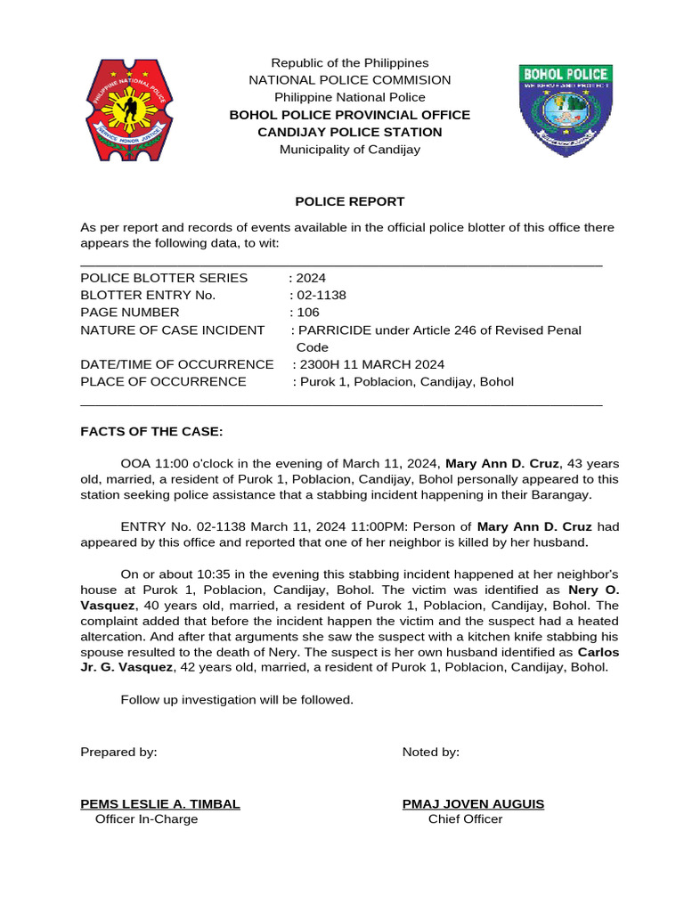 Police Blotter | PDF