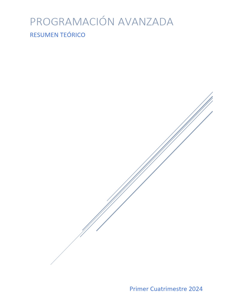 Resumen Programacion Avanzada | PDF