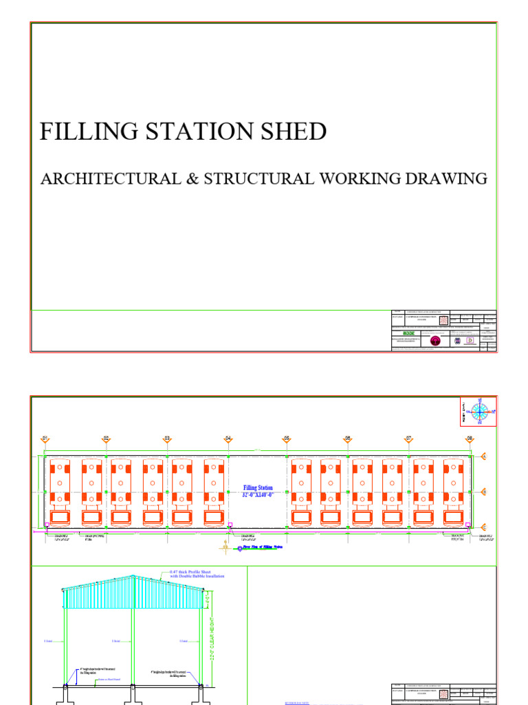 Filling Station Shed Architectural and Structural Drawing | PDF
