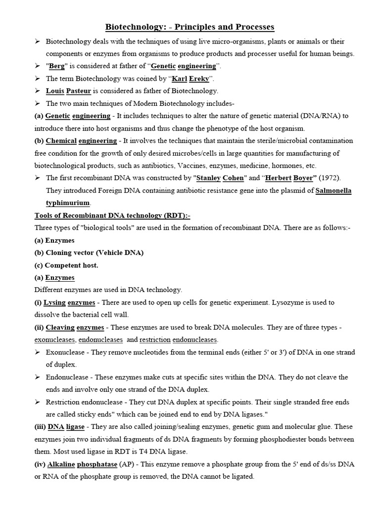 Process of Biotechnology Final | PDF