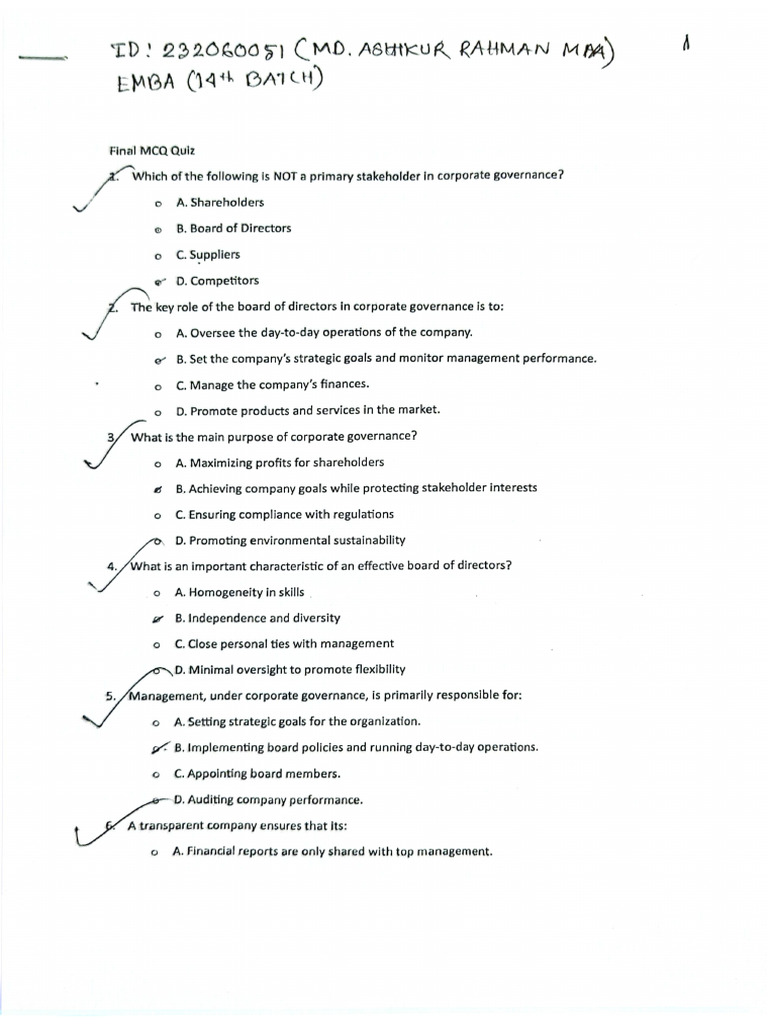 Strategic Management MCQ | PDF