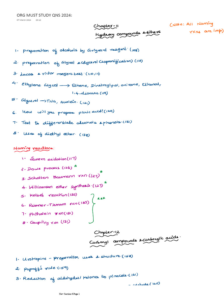 Org Must Study Qns 2024 | PDF