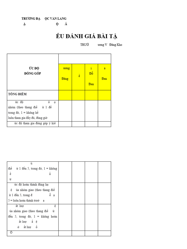 NHẬP MÔN NGÀNH TKNT - Phiếu đánh giá BT3 | PDF