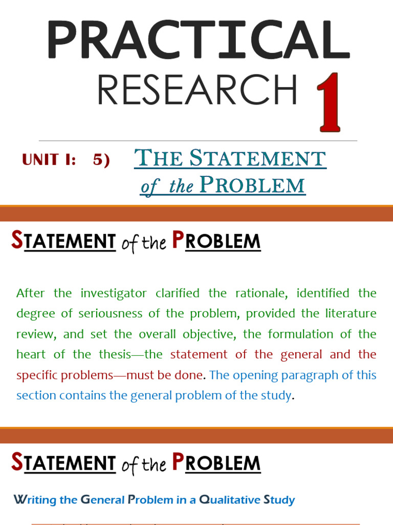 3A Statement of The Problem | PDF
