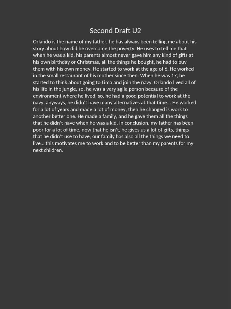 Second Draft U2 | PDF