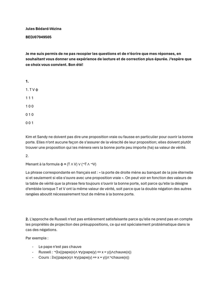 TP Sémantique Jules Bédard-Vézina | PDF