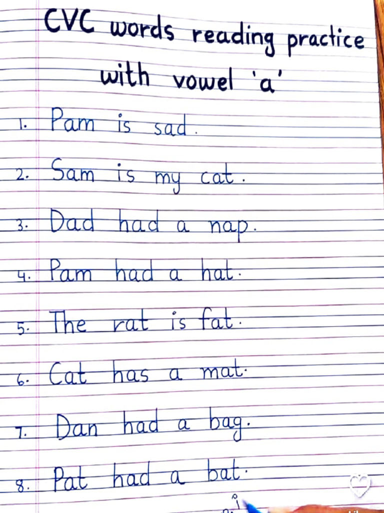 Vowel Sentences Reading Practice | PDF | Foreign Language Studies