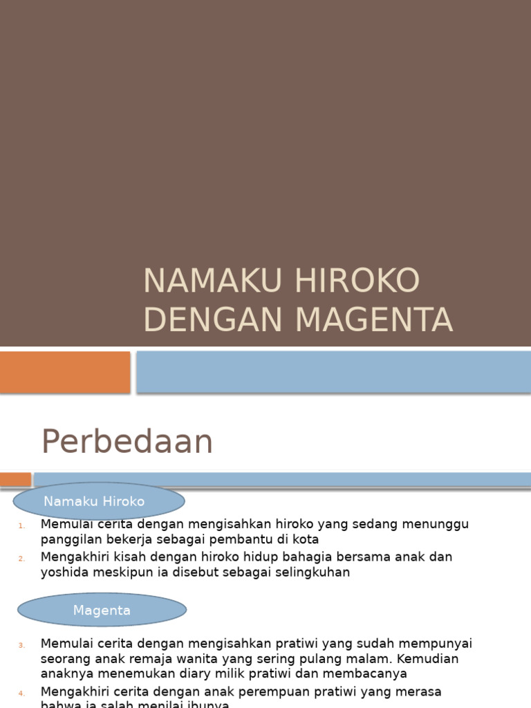 Namaku Hiroko Dengan Magenta | PDF