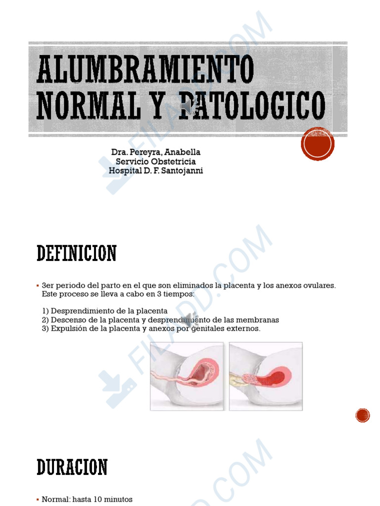 Alumbramiento Normal y Patologico | PDF | Parto | Placenta