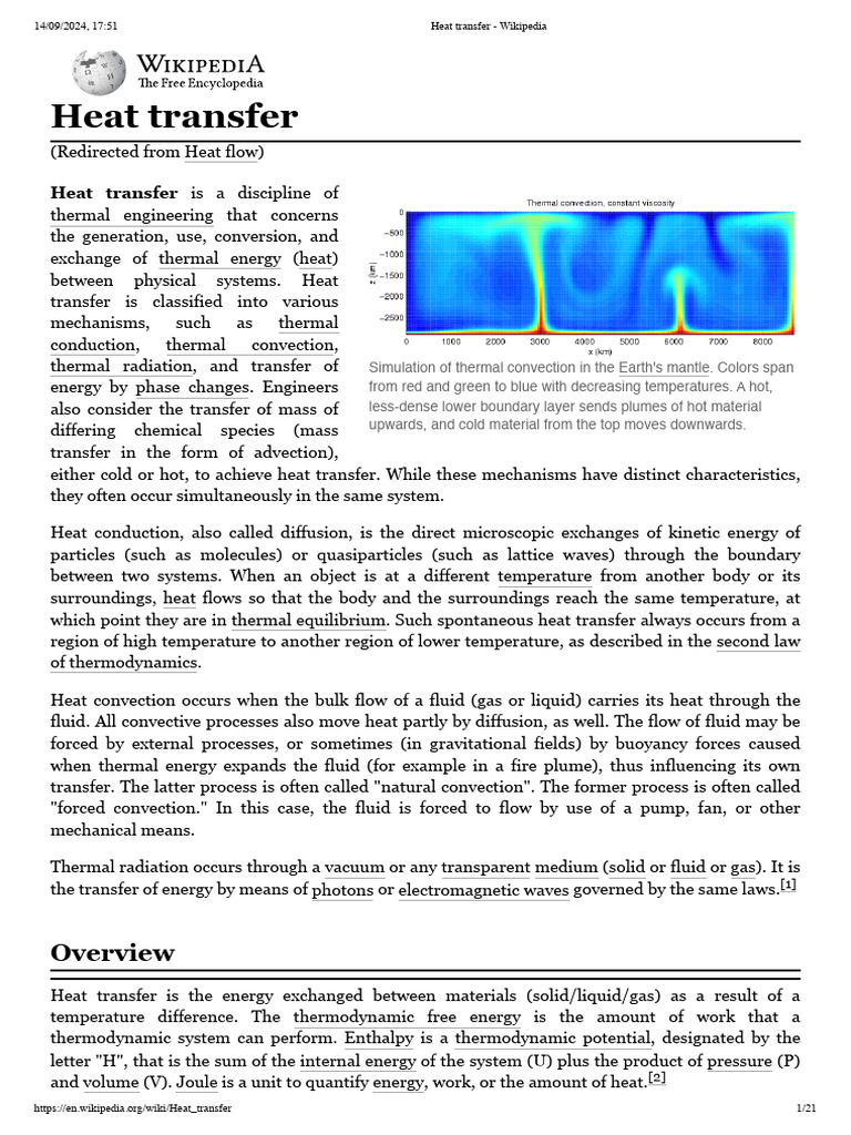 Heat Transfer - Wikipedia | PDF