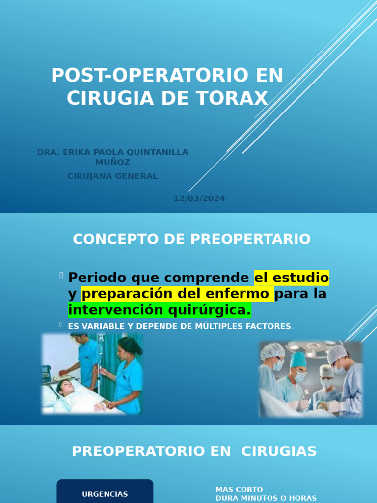 POS-OPERATORIO TORAX (Info D Yamit) | PDF