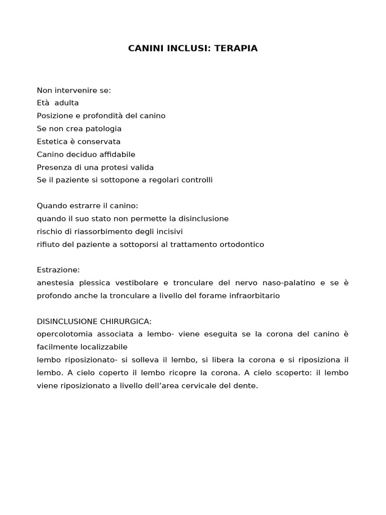 Canini Inclusi - Terapia | PDF