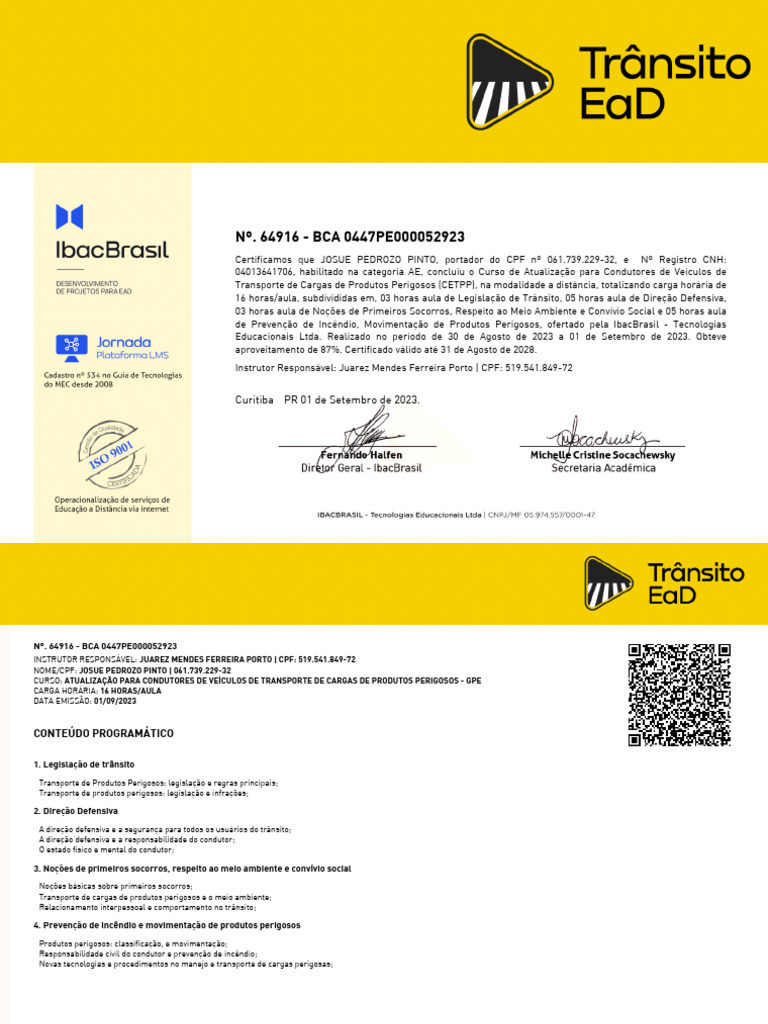 Certificado 64916 | PDF