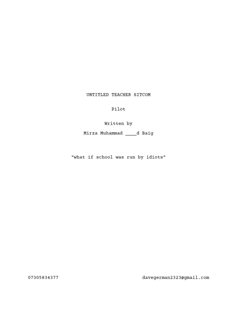 Untitled Teacher Sitcom FINAL DRAFT | PDF