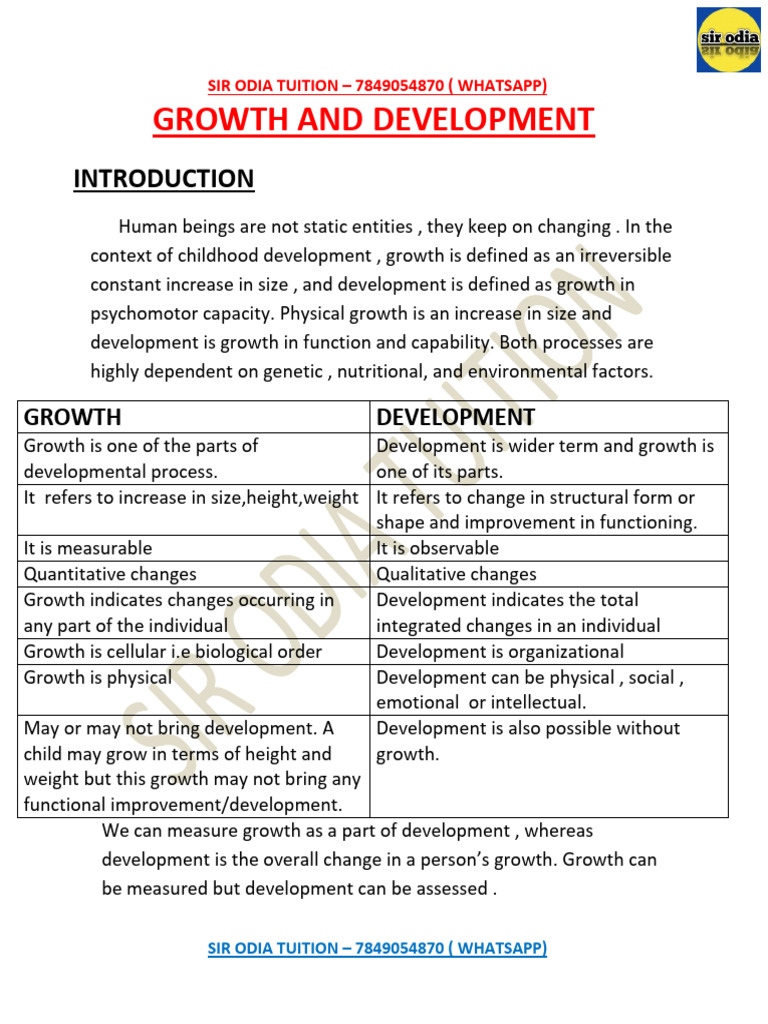 Growth and Development-2 | PDF